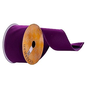 Vickerman 2.5" x 10 Yards Plum Purple Velvet Ribbon.