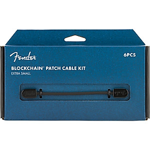 Fender Blockchain Patch Cable Kit, Angle/Angle, Black, Extra Small, 6 Pieces