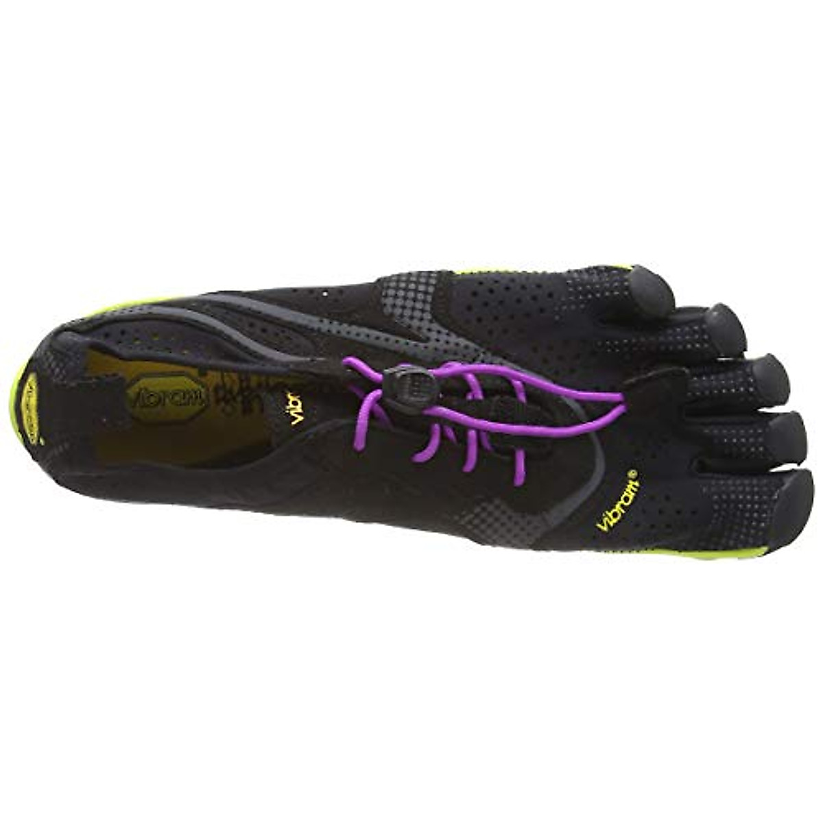 Vibram Women's FiveFingers, V-Run Running Shoe, Black/Yellow/Purple, 7.5-8 M US