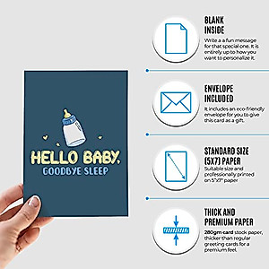 Funny new baby card with envelope | Joke card for parents to be | Congratulatory card for pregnancy reveal for mom, dad. | Baby shower congratulations present