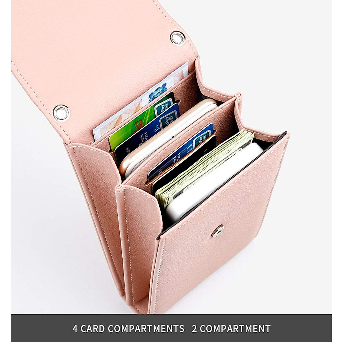 Valentoria Womens Crossbody Shoulder Bag Tassel Cell Phone Purse Card Slot Wallet Handbag (Y-Pink)