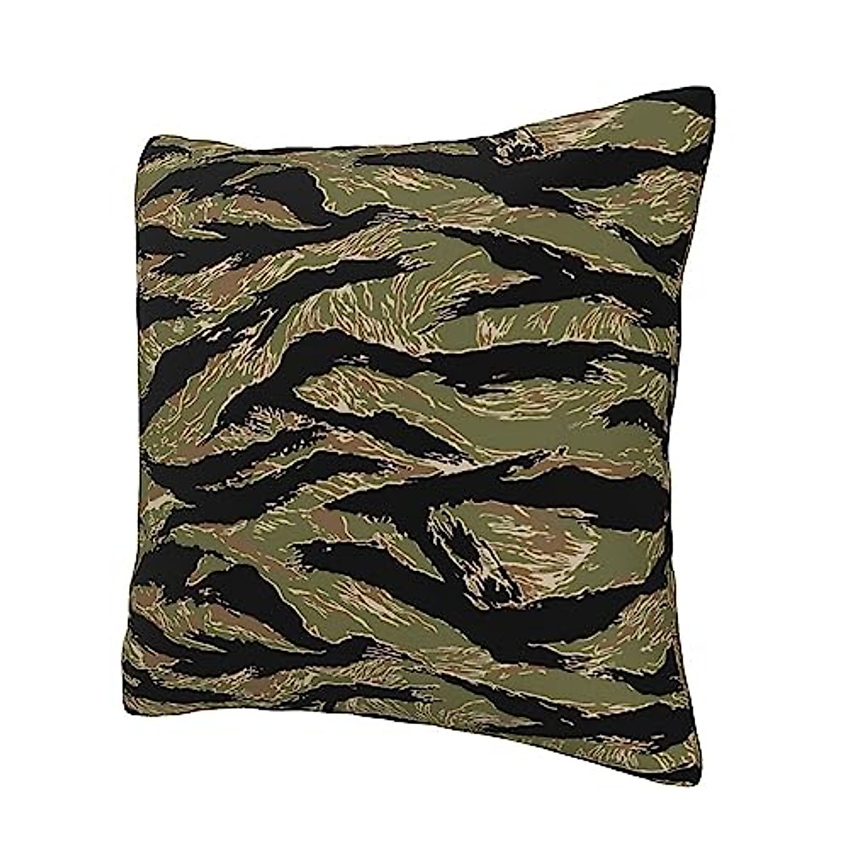 WURTON Tiger Stripe Camo Print Throw Pillow Covers, Soft Square Cushion Case,for Sofa, Couch,Bed Chair-18 X 18 Inch