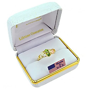 Marquise Peridot Slim Profile Ring, 10k Yellow Gold, 12k Green and Rose Black Hills Gold Size 10