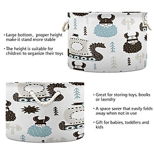 Kigai Cotton Rope Basket Viking Boat Large Storage Basket for Toys Blanket Baby Laundry Basket for Nursery, Closet, Bedroom, Home Organization