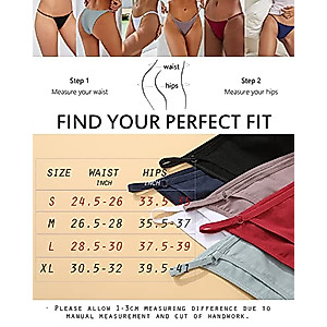 ROSYCORAL 6 Pack String Underwear for Women Cheeky High Cut Hipster Stretch Comfortable Low Rise Cotton Bikini Panties S-XL (S)