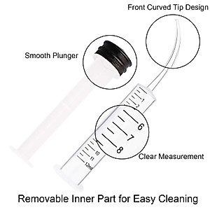 Benvo 6 Pack Disposable Dental Syringe 12ml with Curved Tip Dental Irrigation Syringe for Mouthwash Oral Care, Tonsil Stones Squirt Liquid Injection, Oil, Glue, Lab Pet Feeding(With Clear Measurement)