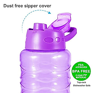 GILANO 32oz Large Water Bottle BPA-free Wide Mouth Chug Lid Leak Proof Drinking Bottle for Gym Outdoor Fitness Activities School Work Reusable Drinking Bottle Keeps Hydrate 3 Pack Pink/Purple/Green