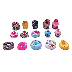 HKLMRO 150Pcs Miniature Food Drink Bottles Adults Dollhouse Soda Pop Cans Pretend Play Kitchen Cooking Game Party Accessories Toys Hamburger Cake Ice Cream Pizza Bread Tableware Doll House Landscape