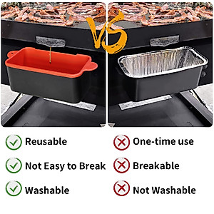 BSARTE Silicone Drip Pans Compatible with Blackstone Grills 36 Inch / 30 Inch / 28 Inch / 22 Inch / 17 Inch Griddle l Rear Grease Cup Liners l Heavy-Duty Reusable Silicone Grease Tray Liners - 1 Pack