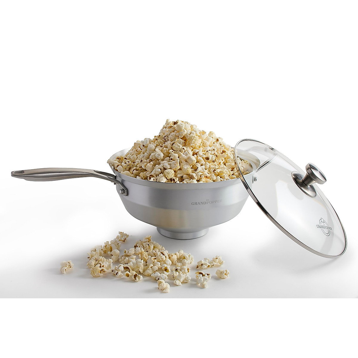 The Grandpopper Popcorn Popper | No-Shake, No-Stir Premium Stovetop Popcorn Maker | Popcorn Pan | Popcorn Pot | Pops Kernels Perfectly Without Burning | Easy Serving