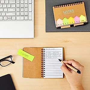 Juvale 6 Pack Bulk Kraft Paper Spiral Notepad with Pen and Sticky Notes, Lined, Colored Index Tab (69 Sheets, 4 x 5.5 In)