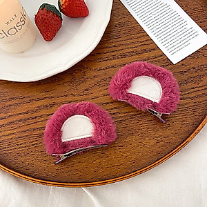Hofar Face Wash Headband Hairband with Bear Ears and Hair Clips Coral Fleece Cartoon Cute Creative Hair Accessories