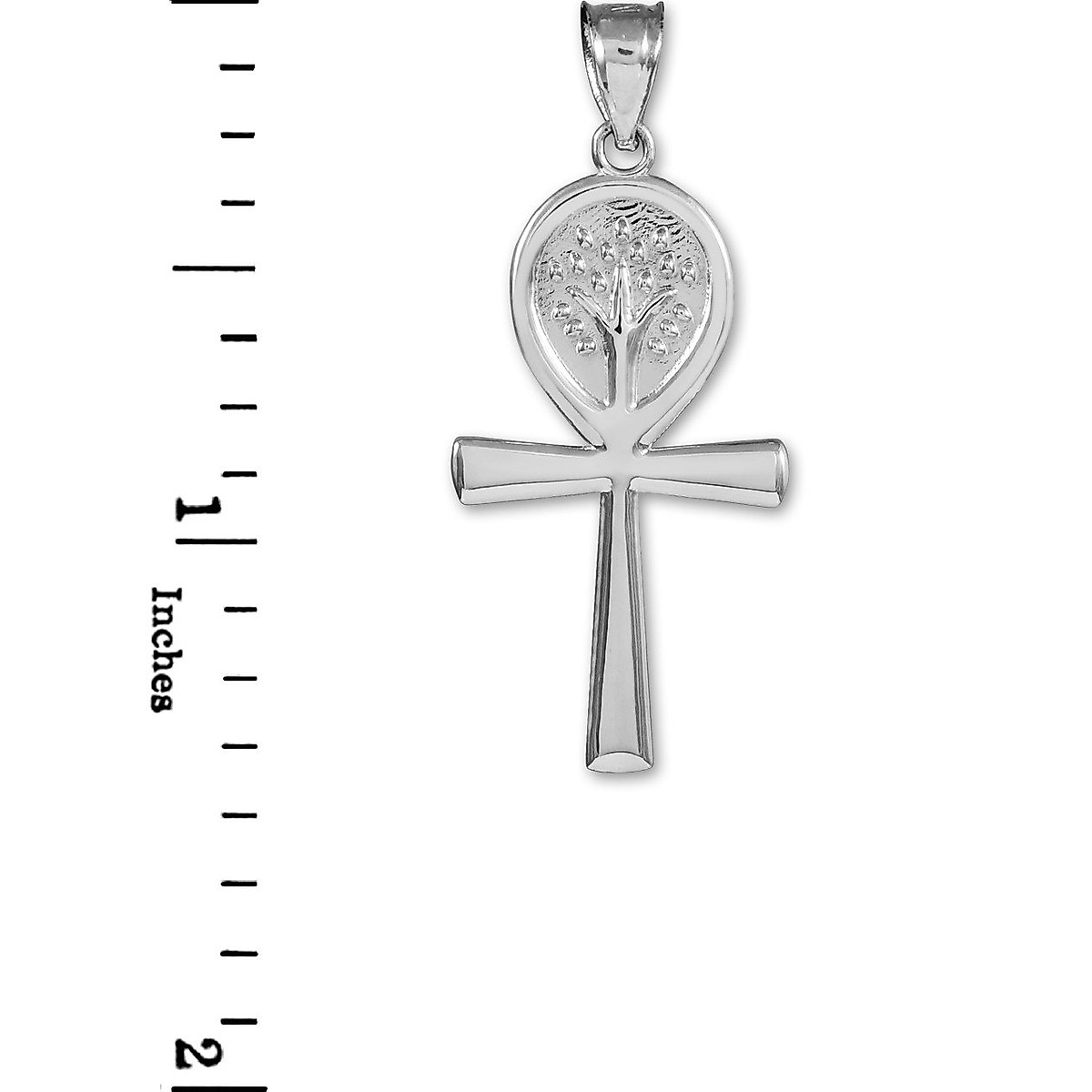 925 Sterling Silver Egyptian Ankh Cross Tree of Life Pendant