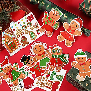 55 Pieces Christmas Crafts Kits for Kids Christmas Arts and Crafts DIY Christmas Gingerbread Ornaments Kit Make Your Own Christmas Gingerbread Man Craft Projects for Kids Ages 3 4 5 6 8 10