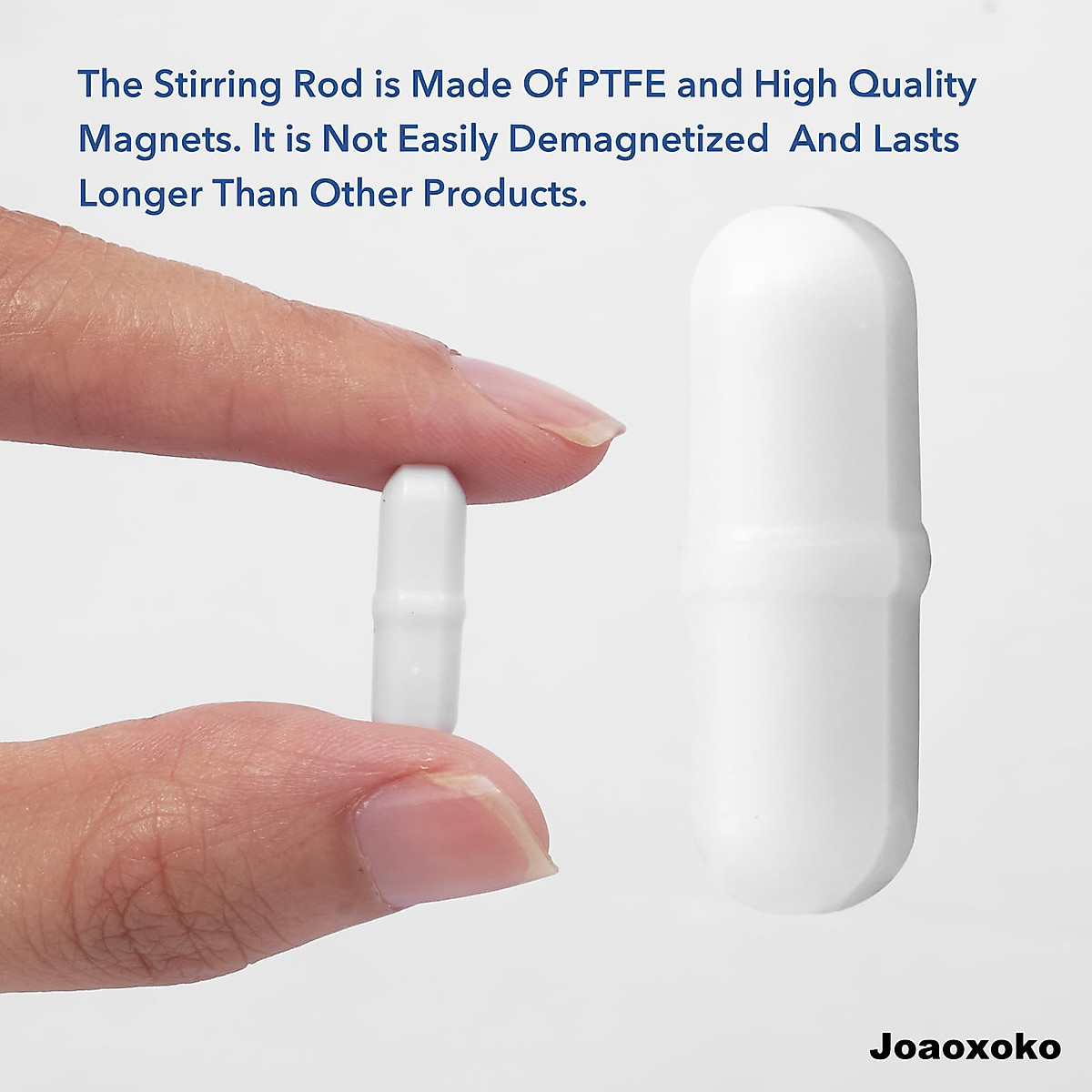 Joaoxoko Magnetic Stir Bar Set 12pcs PTFE Magnetic Stirrer Mixer Stir Bar,White 0.8 Inch Laboratory Stirrer Mixer Bar,Type-B Mycology Supplies Magnetic Stirrer Bar