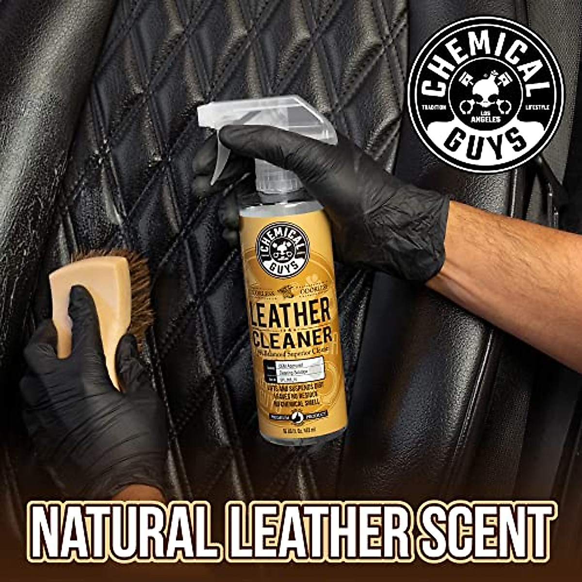 Chemical Guys SPI_208 Colorless and Odorless Leather Cleaner for Car Interiors, Furniture, Apparel, Boots, and More (Works on Natural, Synthetic, Pleather, Faux Leather and More), 128 fl oz (1 Gal)