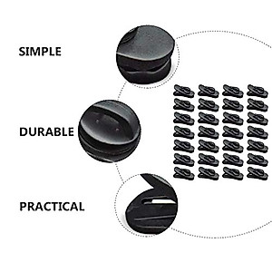 MILISTEN 100pcs Earphone Wire Clip 360 Degree Rotate Earphone Cable Clothing Clip Plastic Earbud Clip for Fixing Round Wire Earphone Headphone Microphone Black
