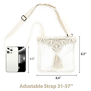Mkono Clear Bag Stadium Approved for Women Clear Purses Concert Crossbody with Tassel for Sport Events Concert Festival