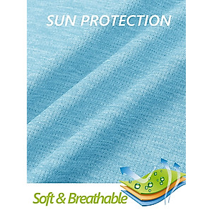 MAGCOMSEN UV Shirts for Women Long Sleeve Shirts Women Fall Shirts for Women Running Shirts Workout Athletic Shirts Water Blue XXL