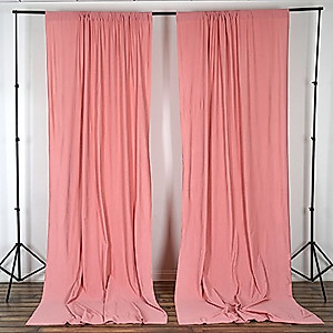 BalsaCircle 10 ft x 10 ft Rose Quartz Pink Polyester Photography Backdrop Drapes Curtains Panels - Wedding Decorations Home Party Reception Supplies