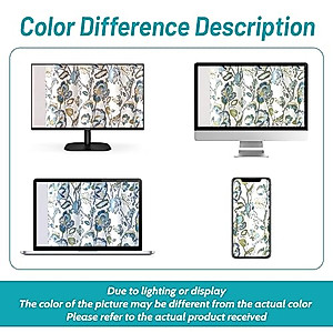 DriftAway Layla Classic America Style Floral Leaves Room Darkening Window Curtain Valance Rod Pocket 52 Inch by 18 Inch Plus 2 Inch Header Ivory Teal Gray 2 Pack