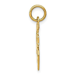 IceCarats 14K Yellow Gold Chinese Symbol Good Luck Necklace Charm Pendant 23mm x 15mm Only