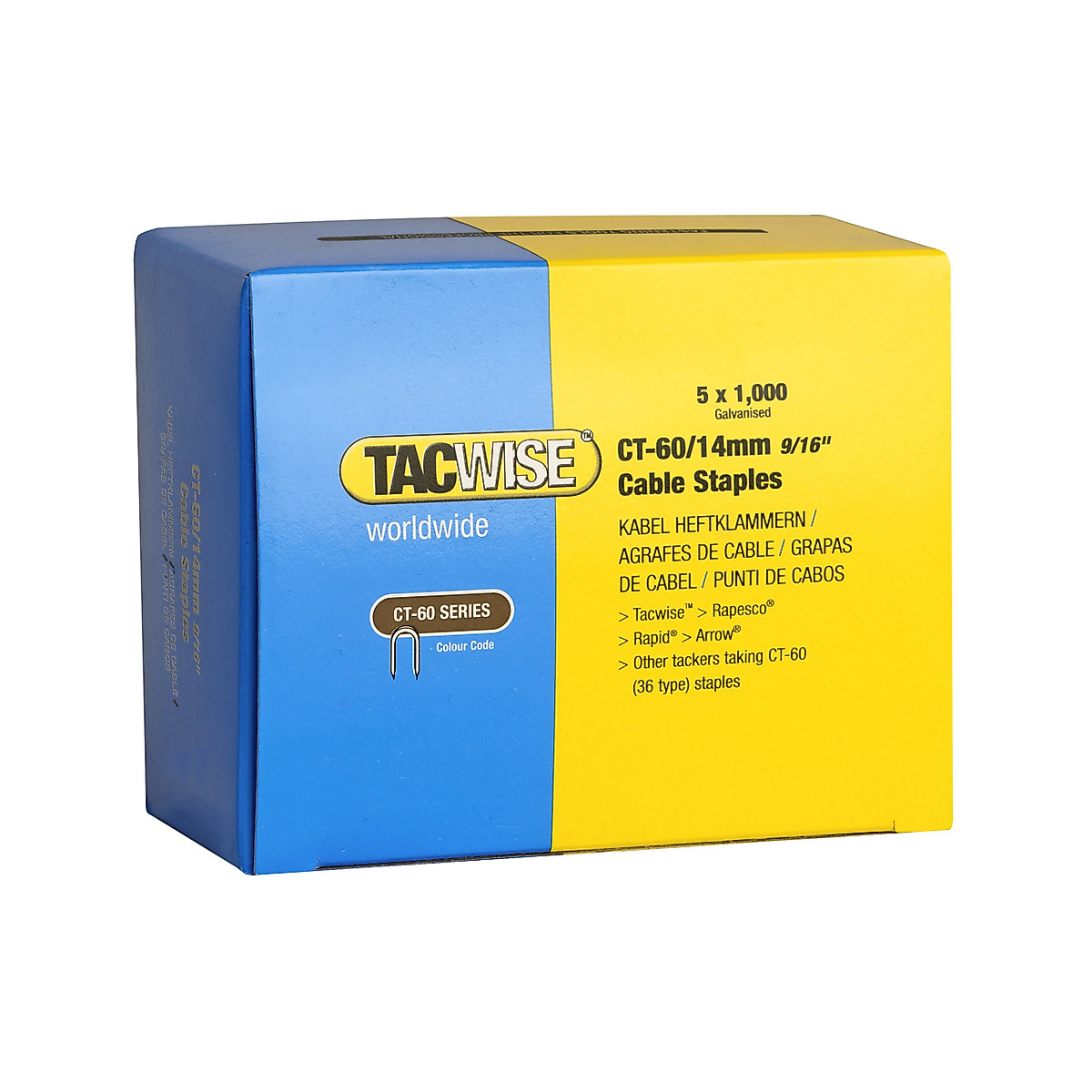 Tacwise CT-60/14mm Cable Tacker Staples (Box 5000)