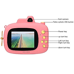 LZKW Children Camera, HD Camera Toy Electronic Gift IPS Screen with Small Game for Taking Photos for Recording Videos(Pink)