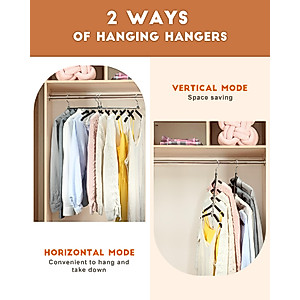 Space Saving Hangers for Clothes, HangerSapce Multi Layers Stainless Steel Shirt Hangers, 2 Pack Clothes Hangers Sapce Saving for Closet Organizers and Storage