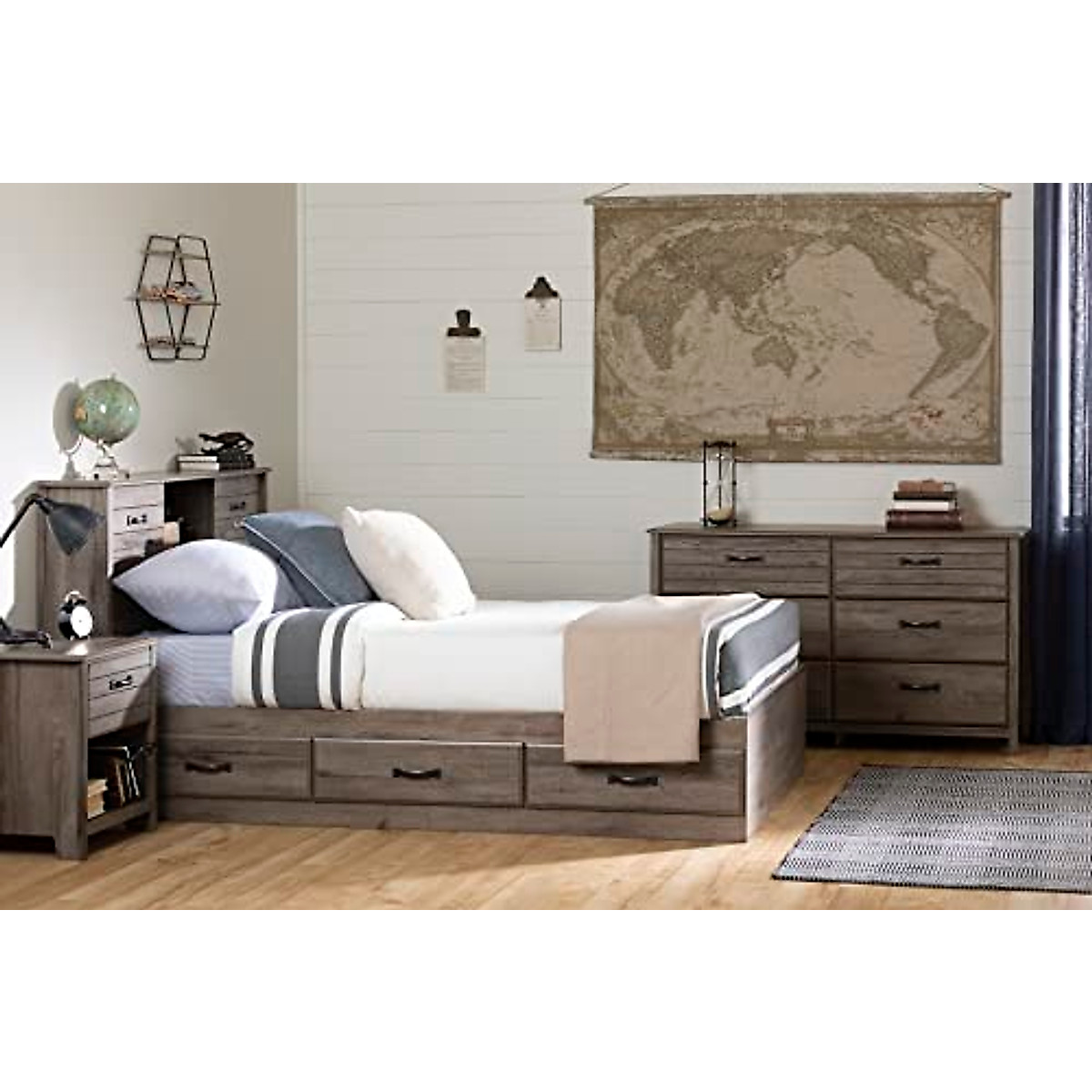 South Shore Ulysses Full Mates Bed Fall Oak