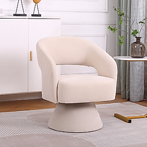 Nolohoo Swivel Barrel Chair Set of 2, Upholstered Swivel Chair for Living Room, 360 Degree Comfy Swivel Chairs with Open Back, Modern Swivel Armchair for Bedroom, Office (Blue, Velvet)