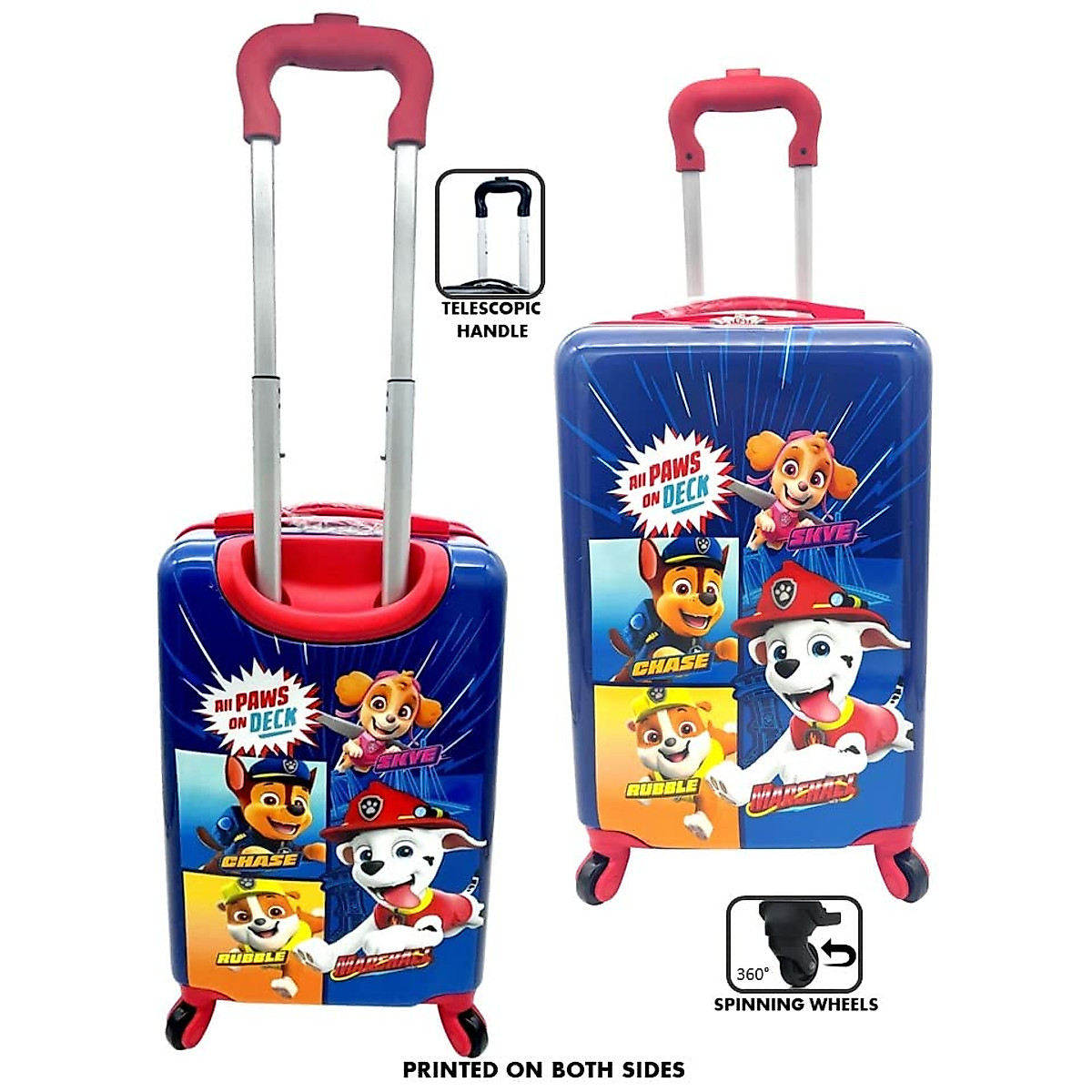 Fast Forward Kids Licensed Hard-Side 20” Spinner Luggage Lightweight Carry-On Suitcase (Paw Patrol) Carry-On 20 Inch