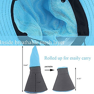 ZOORON 3 Pack Women's Ponytail Safari Sun Hat,Wide Brim UV Protection Outdoor Bucket Hat,Foldable Beach Summer Fishing Hat