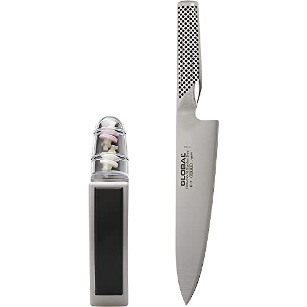 Global Knives 8" Chef's Knife (G-2) with 220/GB Knife Sharpener Set
