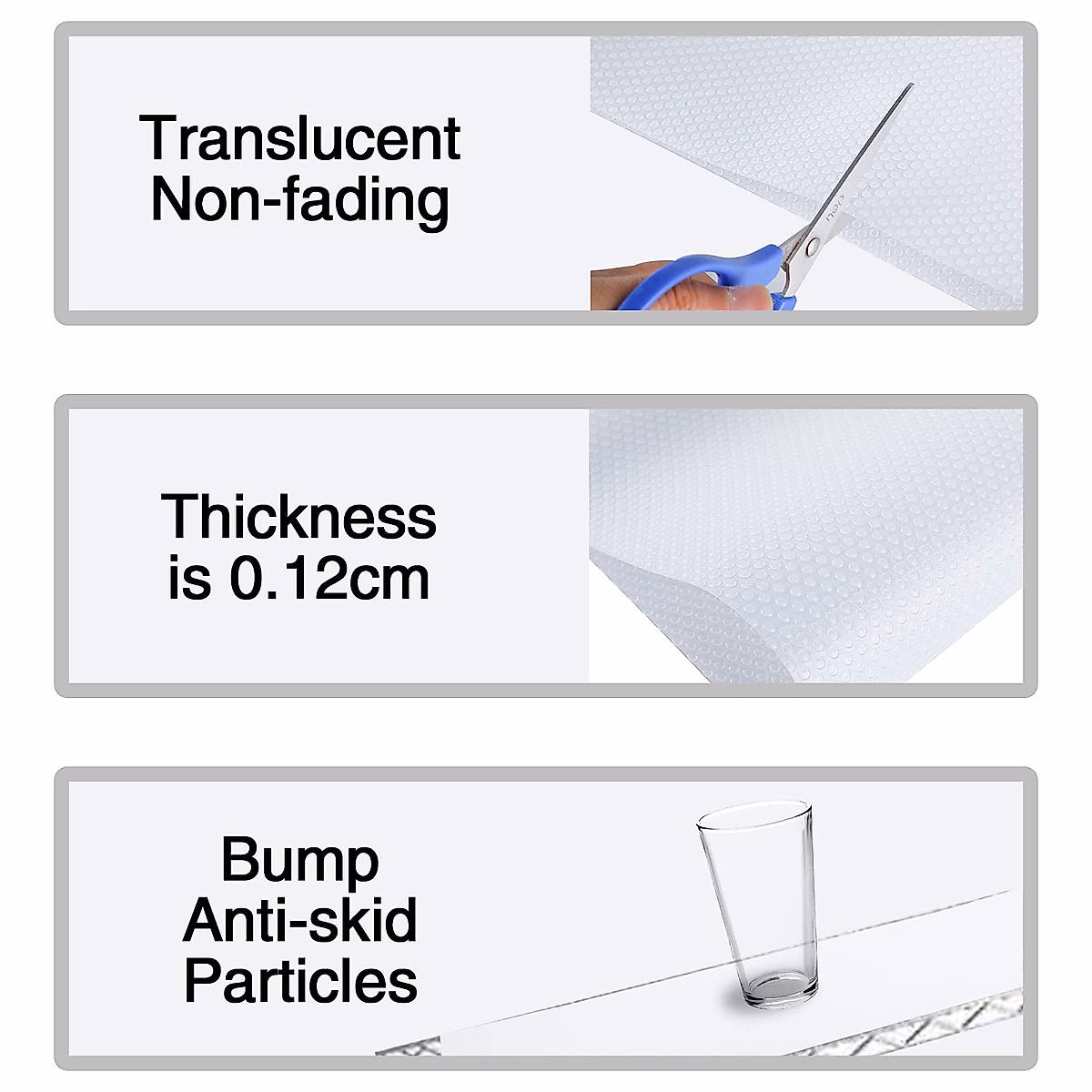 XMSound Thicken Wire Shelf Liner,13.5" x157Inch Heavy Duty Waterproof/Transparent/Raindrop Non-Slip Refrigerator Mats for Metal Shelving, Drawer Liner