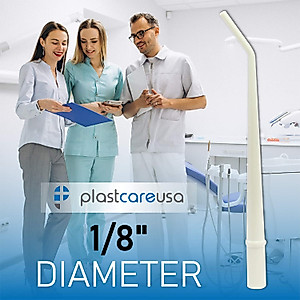 100 Dental Surgical Aspirator White Suction Tips, 1/8 Inch Diameter, 4 Bags of 25 Tips