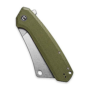 CIVIVI Mastodon Flipper Pocket Knife 3.83" Stonewashed 9Cr18MoV Blade Coarse G10 Handle C2012A(OD Green)