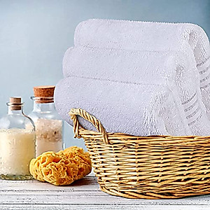 Utopia Towels 12 Pack Premium Wash Cloths Set (12 x 12 Inches) 100% Cotton Ring Spun, Highly Absorbent and Soft Feel Washcloths for Bathroom, Spa, Gym, and Face Towel (White)