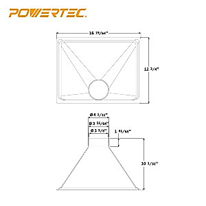POWERTEC 70122 Big Gulp Dust Hood for Woodworking Dust Collection Dust Hood