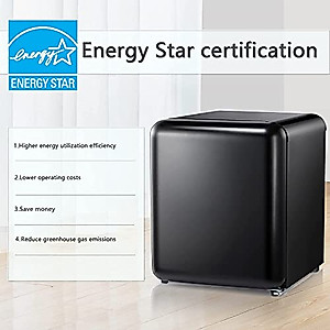 Antarctic Star Compact Refrigerator Mini Fridge for Beverage, Ice Cream, Vegetable, Fruit, 1.7 Cu. Ft., Freezer with Drip Tray, Bottle Racks and Defrost Button, Great for Bedroom, Office, Garage, Dorm, Black