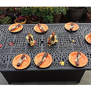 Outdoor Fire Pit Bar Height Double Burner Table Elisabeth Cast Aluminum Patio Furniture