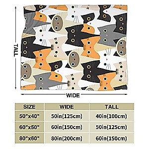 Cat Blanket Warming Gifts Super Soft Throw Blanket Flannel Cozy for Loved One Home Decor for All Season 50"X40"