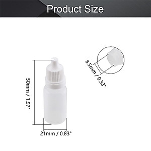 Othmro 30Pcs 0.34oz/10ml White Translucent Plastic Portable Liquid Dropper Bottles Empty Squeezable Eye Liquid Dropper Bottles Containers with Caps