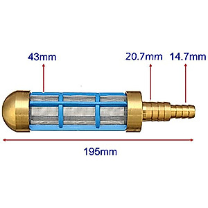 Suction Filter, Pressure Washer Water Suction Filter Drum, Brass Pick Up Filter Strainer Drum Suction, Brass 3/4'' 1/2'' Hose Water Suction Strainer Pickup Filter for Pressure Washer
