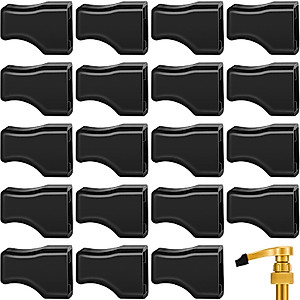 Zhehao 20 Pcs Coffee Syrup Pump Tip Cap Covers Pourer Cap Syrup Covers Black Rubber Caps Fits for Syrup Pump, Pour Dispenser, Oil Liquor Bottle, Keep Syrup Sugar Condiments Olive Clean Preserved