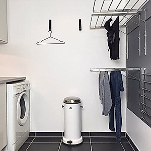 QQOUTLET Wall Mounted Clothes Drying Rack Stainless Steel Space Saving Folding Adjustable Collapsible (32Wx21Dx19H)