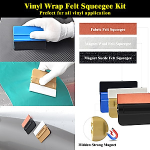 REEVAA Vinyl Wrap Tool Kit for Car, Tint Wrapping Kit with Apron Waist Bag, Magnet Holder Micro Wrap Stick Squeegee, PPF Squeegee Kit, Essential kit for Vehicle Film Installing
