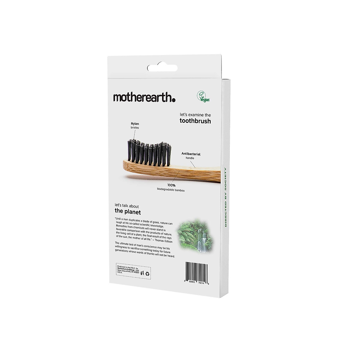 MOTHEREARTH 5 Pack Bamboo Toothbrush Biodegradable - Eco Friendly - Antibacterial - Natural Bamboo Toothbrushes - BPA Free - Soft Bristles - Organic, Vegan Wooden Toothbrush - Dentist Recommended