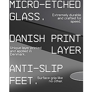 SkyPAD Glass 3.0 XL Gaming Mouse Pad with Text Logo | Professional Large Mouse Mat | 400 x 500 mm | White | Special Glass Surface with Improved Precision and Speed