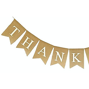 Shimmer Anna Shine THANK YOU Burlap Banner for Wedding Decorations Birthday Party Baby Shower Bridal Shower Baptism Supplies Teacher Appreciation Office Appreciation Sign Photo Prop
